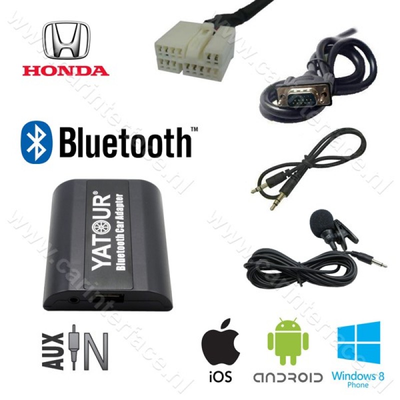Yatour Bluetooth interface / audio adapter met AUX ingang voor Honda Goldwing GL1800 radio's (YT ...