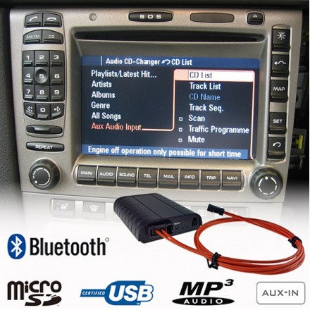 Porsche USB MP3, AUX ingang, Bluetooth carkit, streaming Spotify en ...