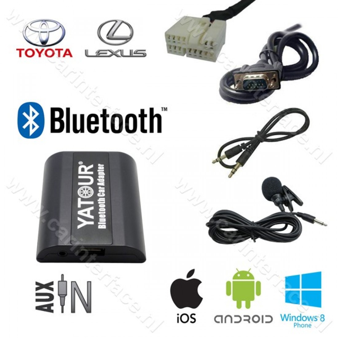 Yatour Bluetooth interface / audio adapter met AUX ingang voor Toyota autoradio's (YT-BTA-TOY1)