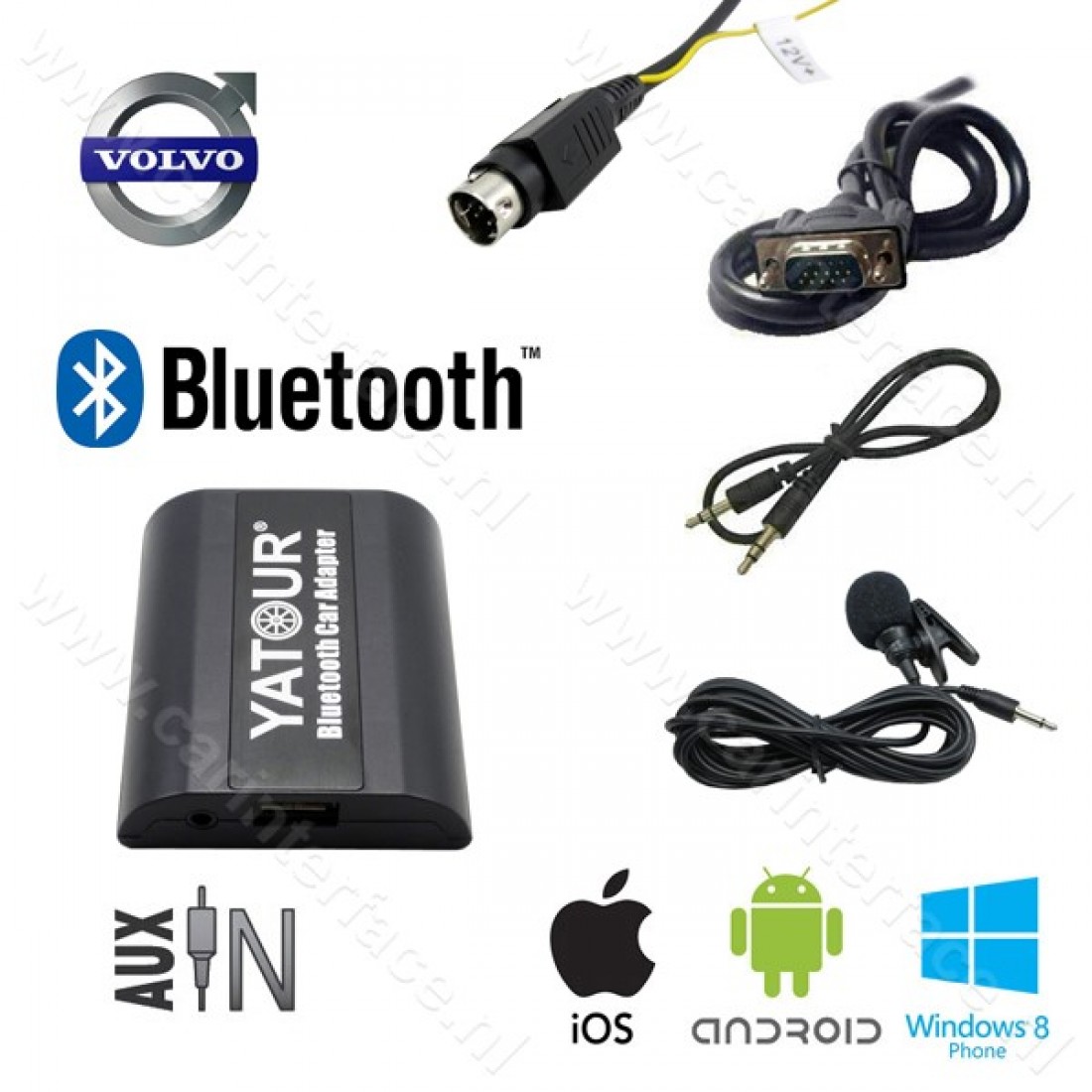 Yatour Bluetooth interface / audio adapter met AUX ingang voor Volvo autoradio's (YT-BTA-VOLSC)