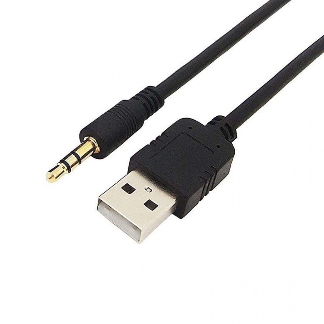 USB and AUX built-in connector with 2 meter cable
